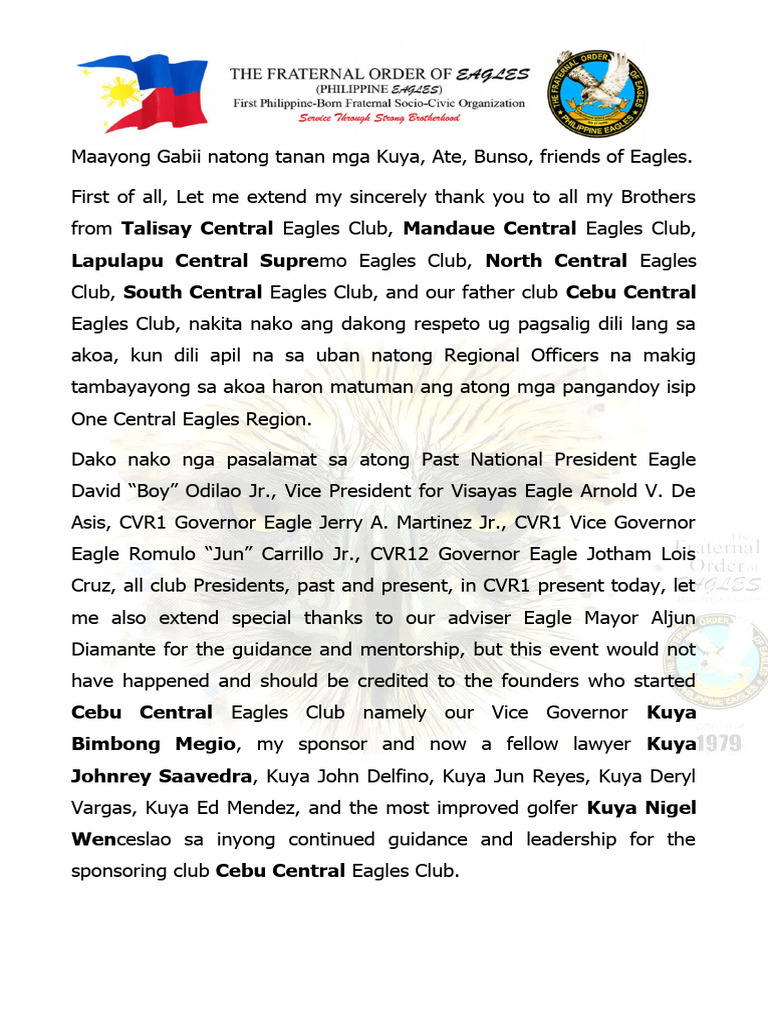 Acceptance Speech | PDF