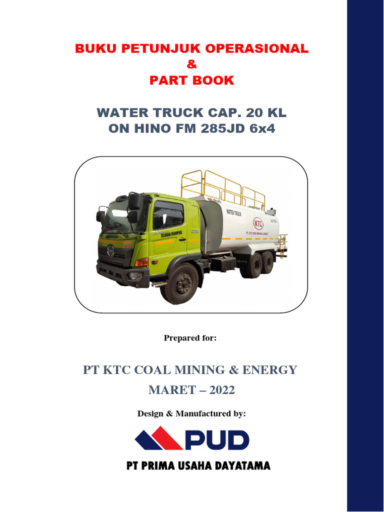 MANUAL BOOK WT 20 KL PT KTC ON HINO FM 285JD 6x4 | PDF