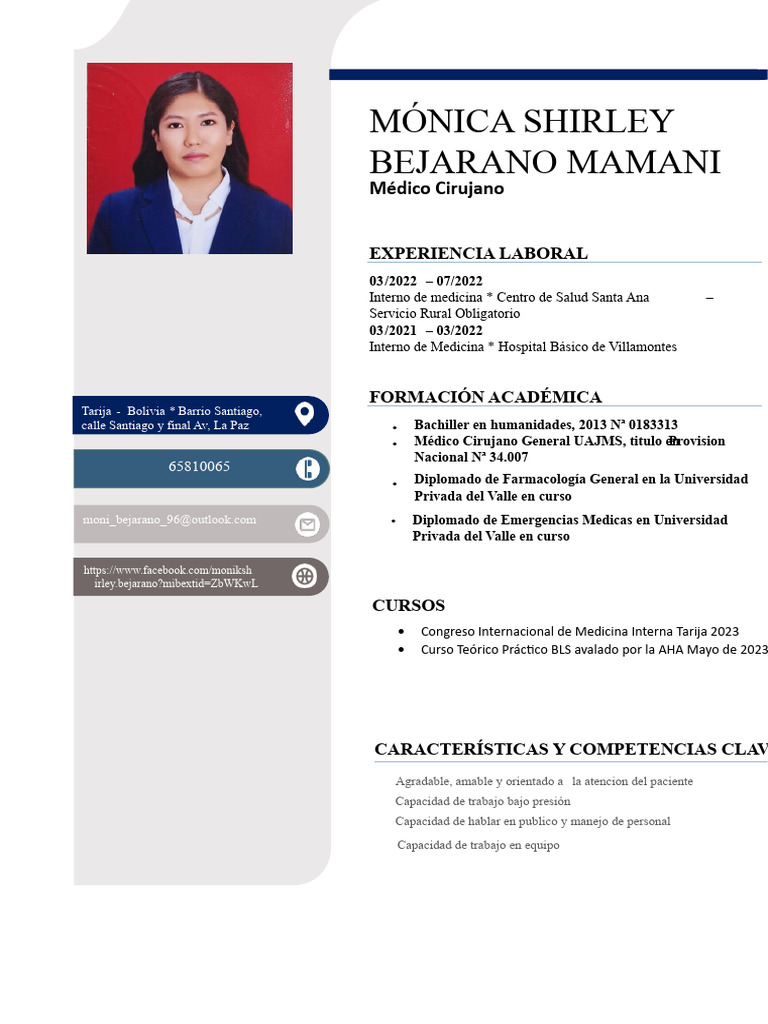 Perfil Profesional de Mónica Bejarano | PDF
