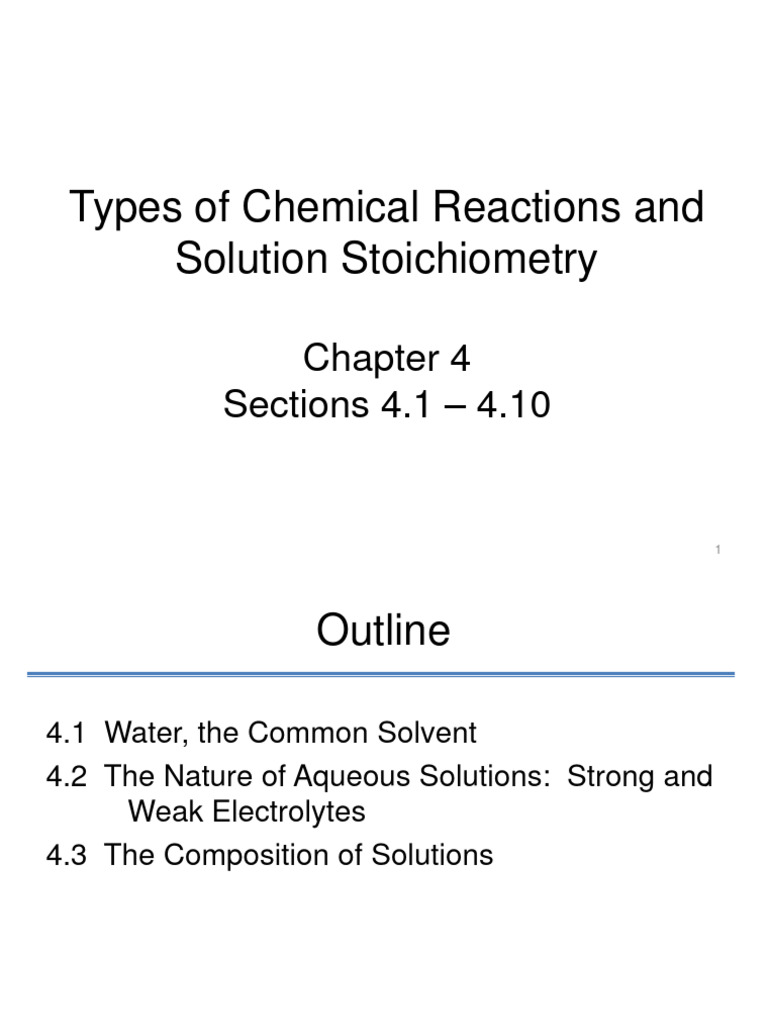 Topic 3A - Types of Chemical Reactions - Solutions ...