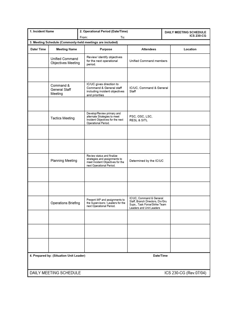 Form 230 CG Template | PDF | Incident Command System | National Security