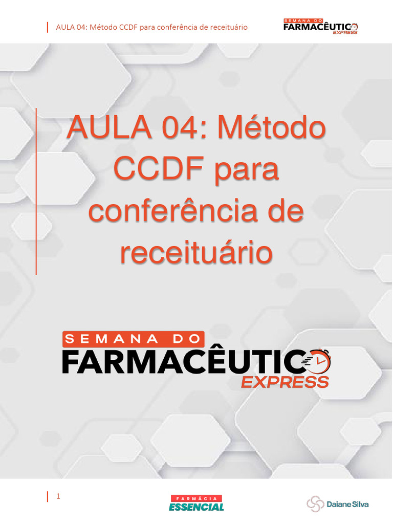 Aula 4 - Método CCDF de Conferência de Receituário | PDF