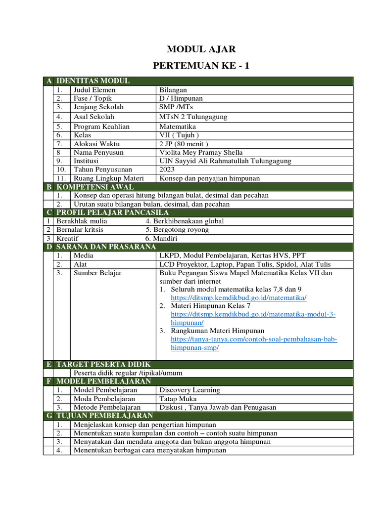 Peer Teaching Modul Ajar DPM 1 | PDF