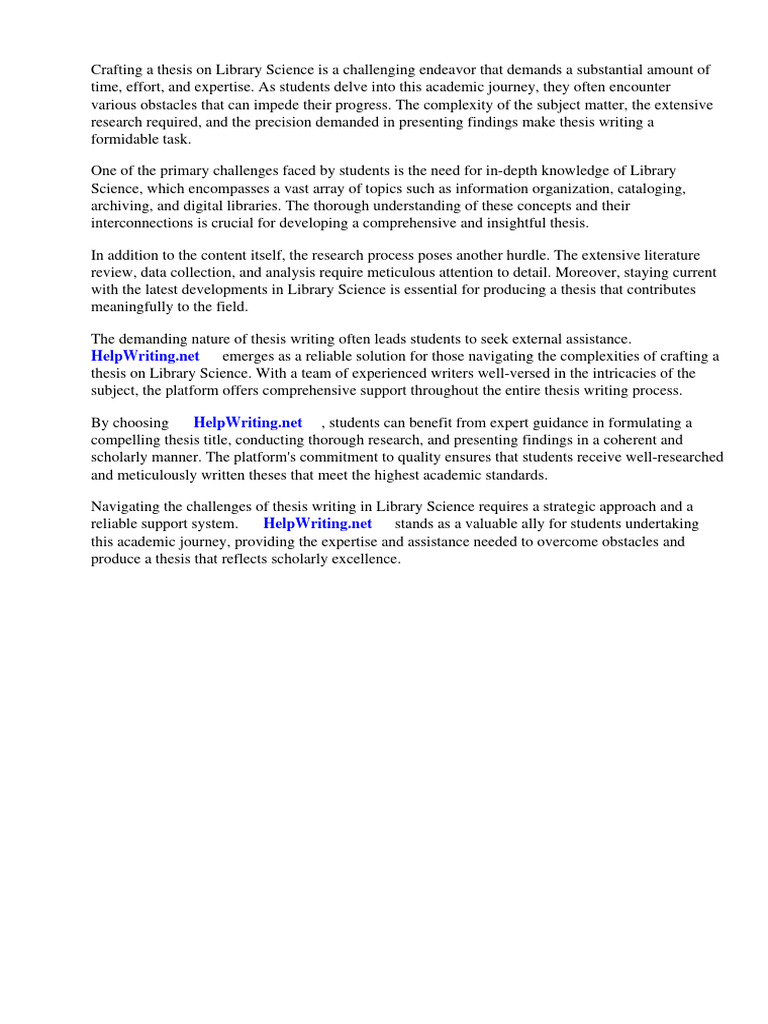 Thesis Title For Library Science | PDF | Thesis | Academic Journal