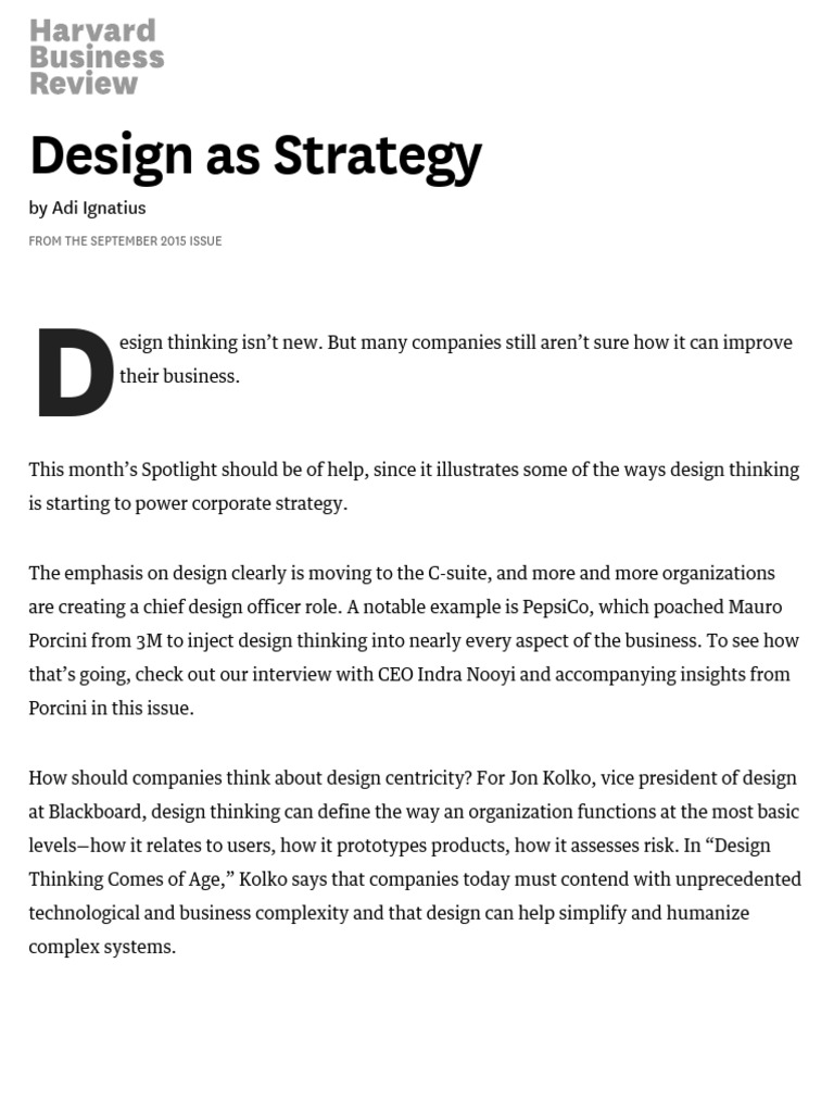Design As Strategy | PDF