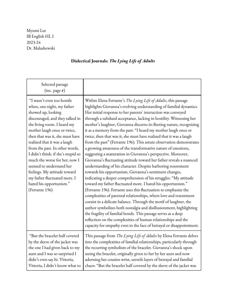 Dialectical Journals 3 Tlla - Myumi Lee | PDF | Psychology