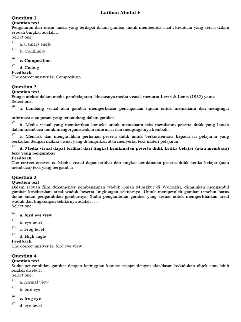 Latihan Soal Modul F | PDF