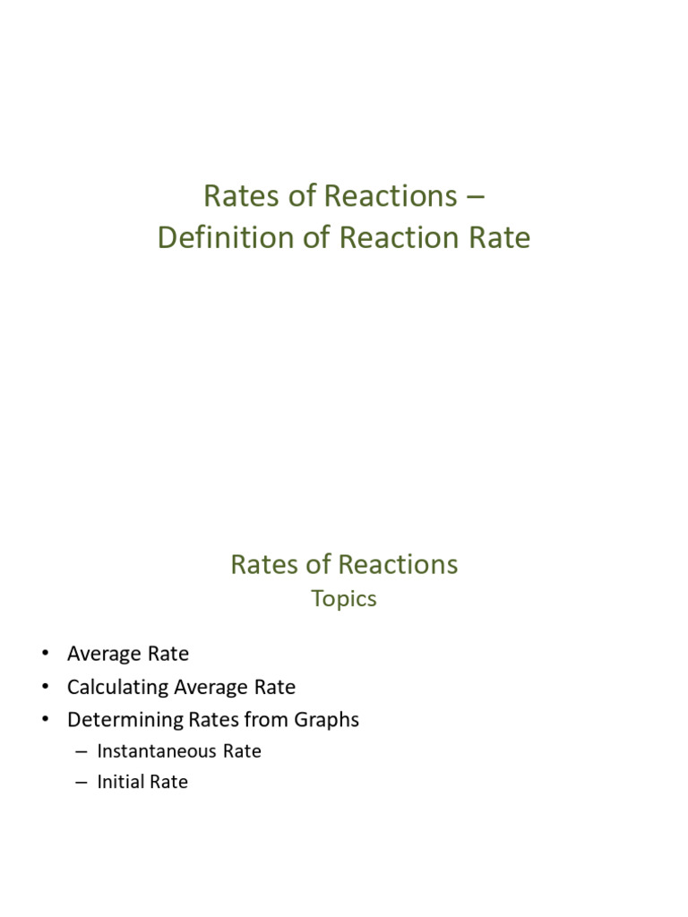 M2-1C - Rate Definition | PDF | Reaction Rate | Stoichiometry