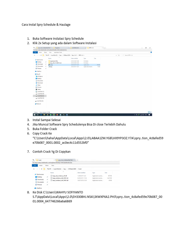 Cara Instal Spry Schedule | PDF