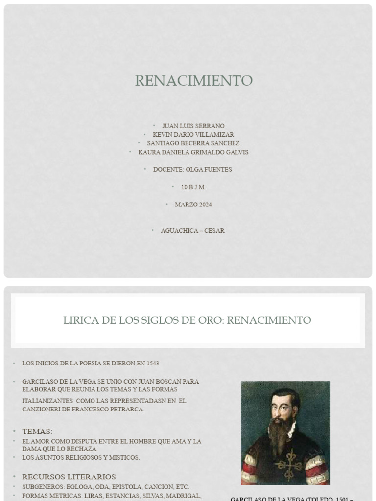 Renacimiento, Juan Luis Serrano Amaya 10B | PDF | Literatura europea | Literatura española