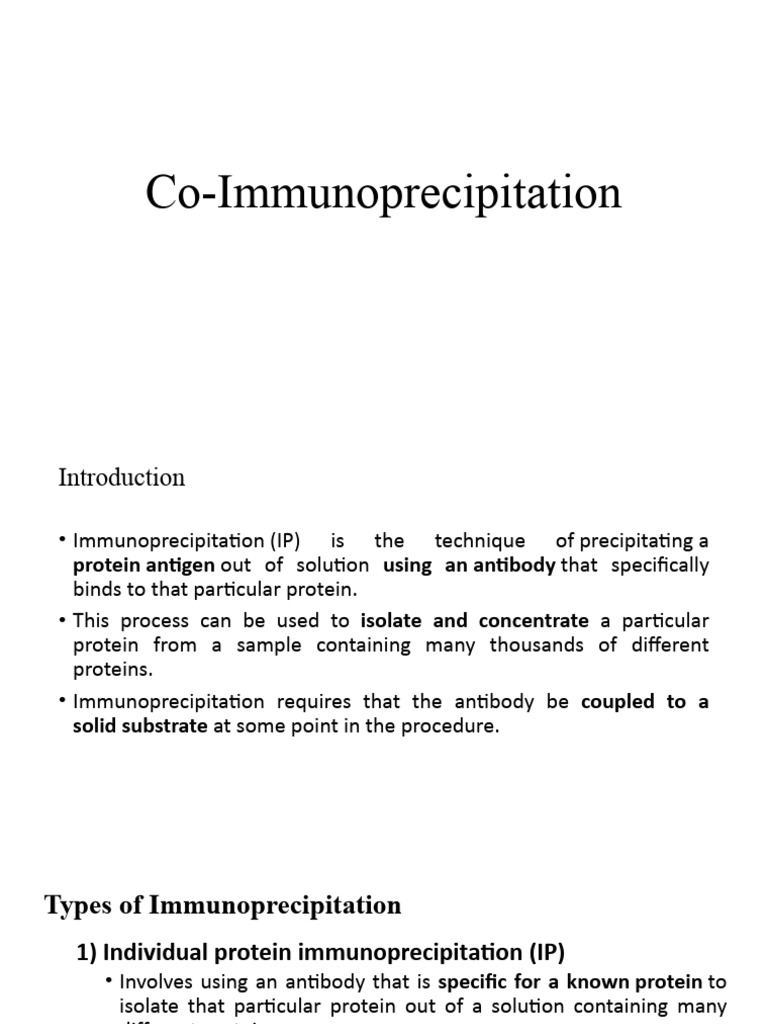 Co-Immunoprecipitation Techniques Explained | PDF | Immunoprecipitation | Proteins