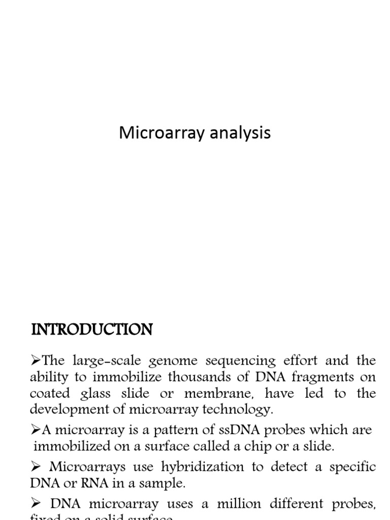 Microarray Analysis | PDF | Dna Microarray | Dna Sequencing