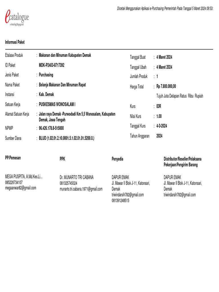Cetak Pesanan MDK-P2403-8717392 | PDF