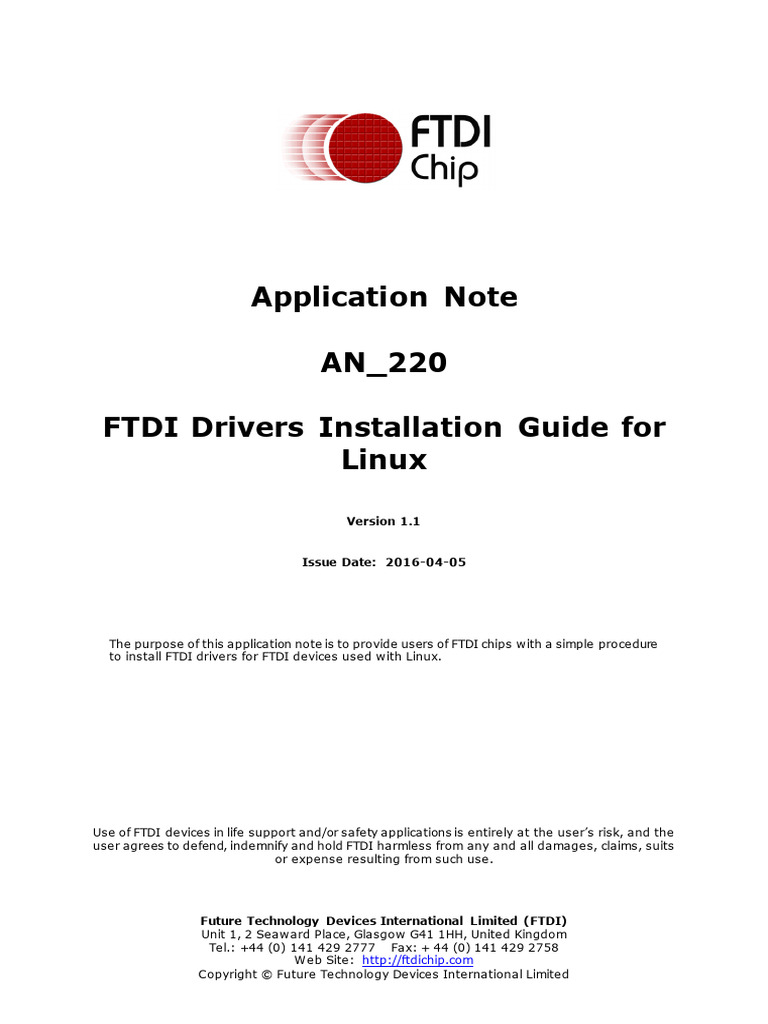 FTDI Drivers Installation Guide For Linux | PDF | Device Driver | Library (Computing)