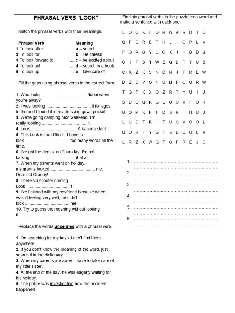 Phrasal Verb "Look" | PDF