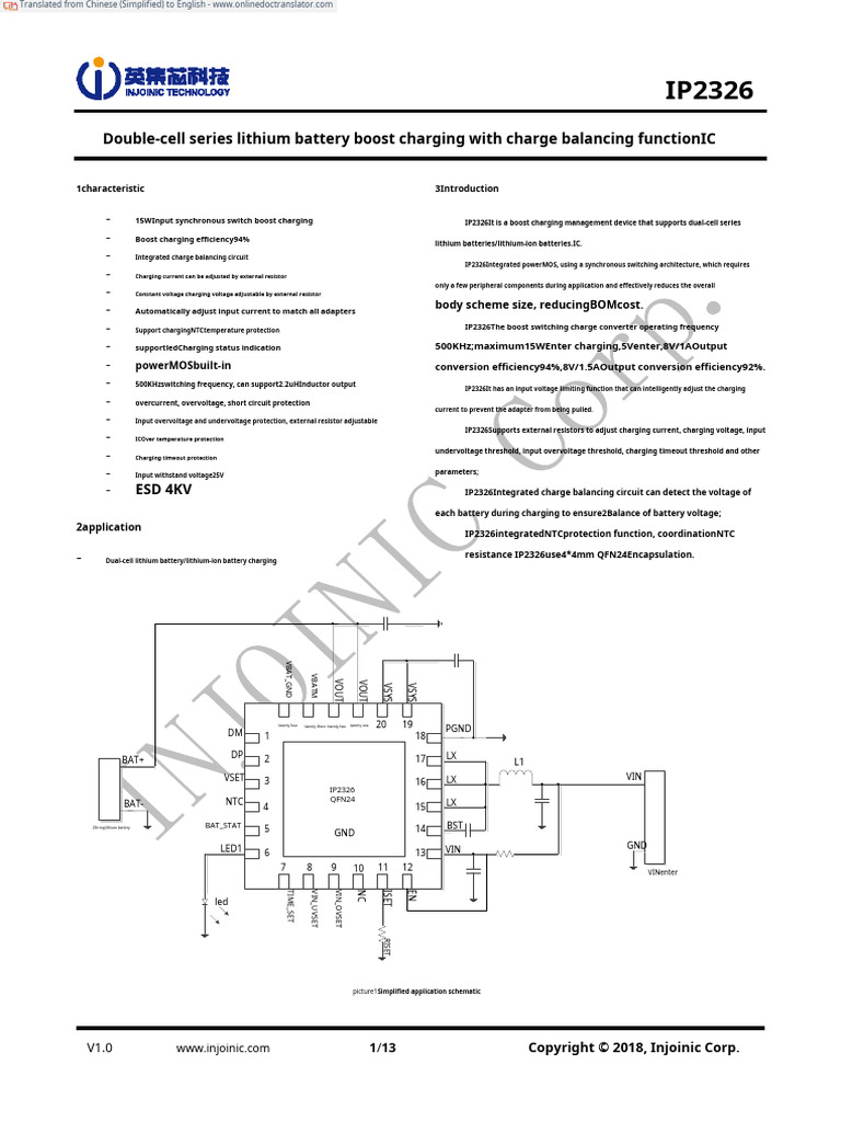 IP2326 Datasheet v1.0.Zh-En - en | PDF