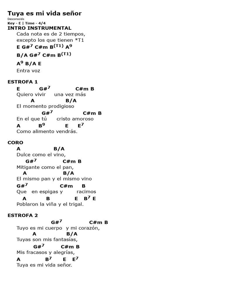 Tuya Es Mi Vida Senor | PDF