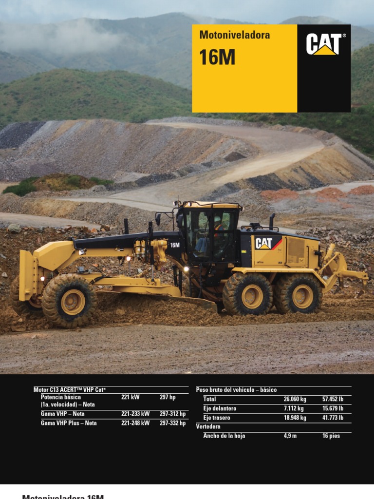 Motoniveladora CAT 16M | PDF | Transmisión (Mecánica) | Eje