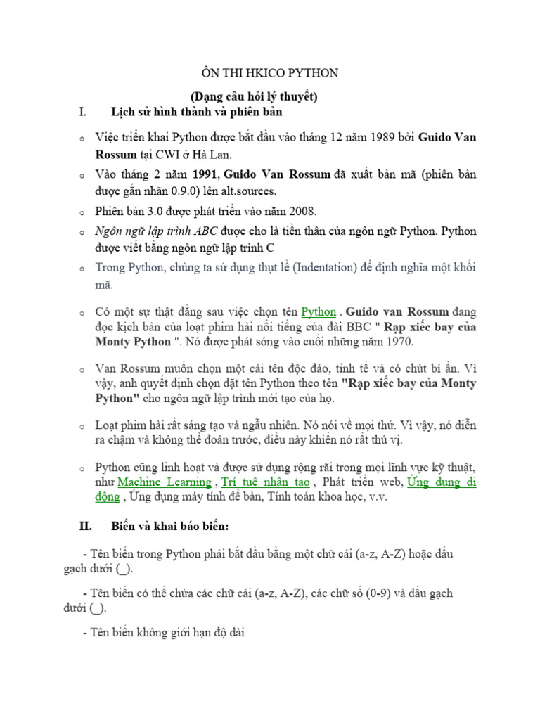 Ôn Thi Hkico Python (P1) | PDF