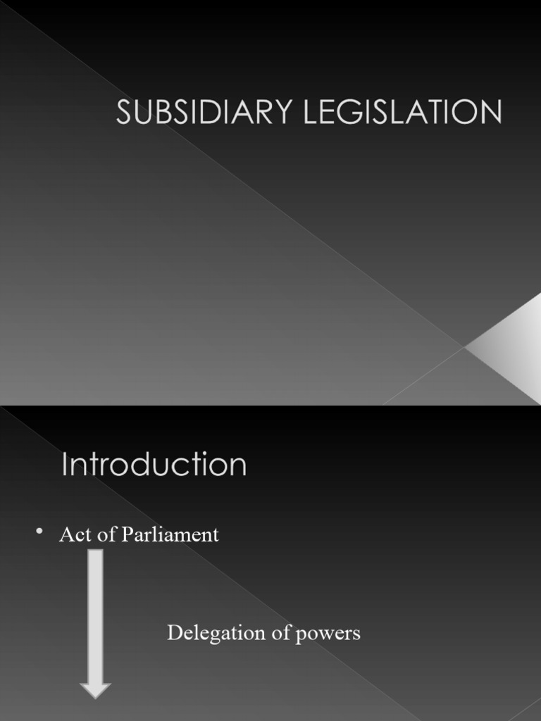 Subsidiary Legislation - e | PDF | Rulemaking | Governance