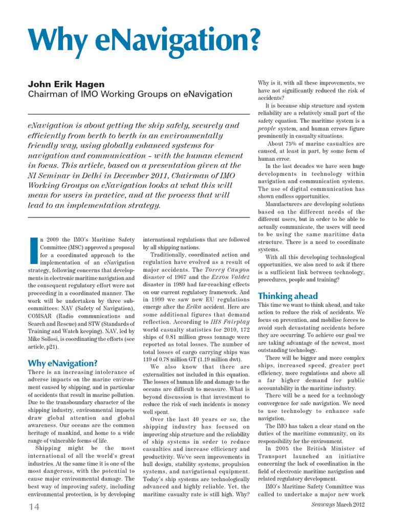Why E-Navigation | PDF