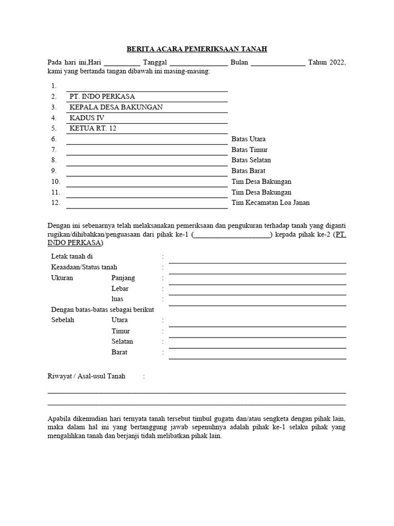 Form Ba Pengukuran Tanah New | PDF