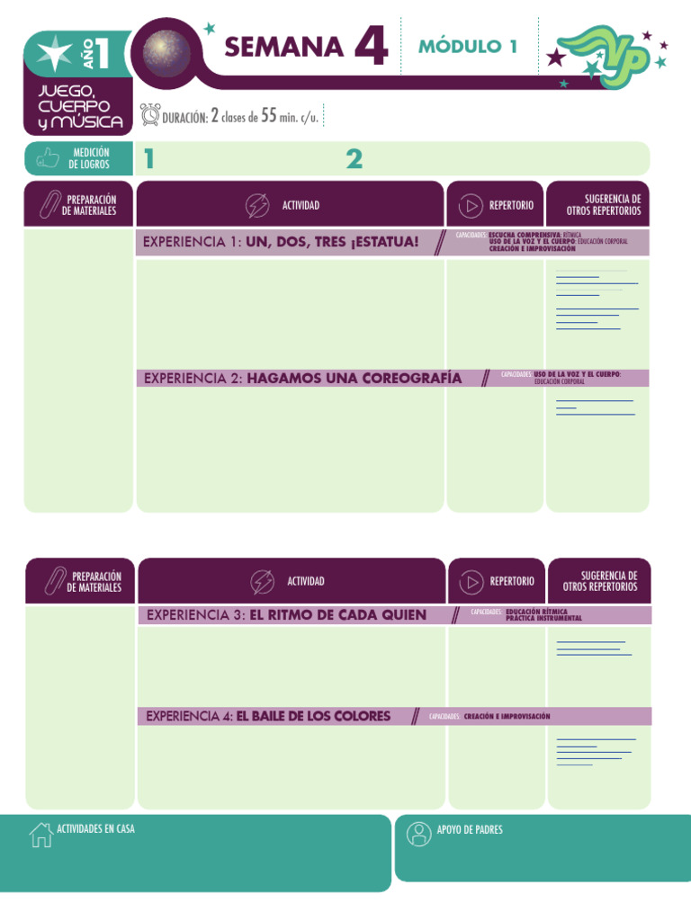 Módulo 1 - Semana 4 | Descargar gratis PDF | Ritmo | Bailes