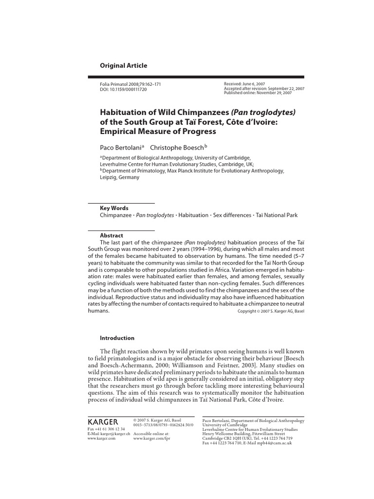 Habituation_of_Wild_Chimpanzee | PDF