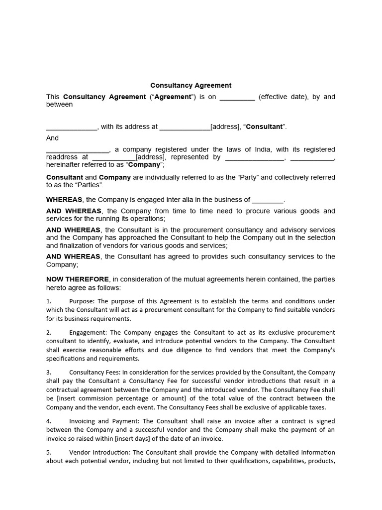 Consultancy Agreement | PDF | Confidentiality | Invoice