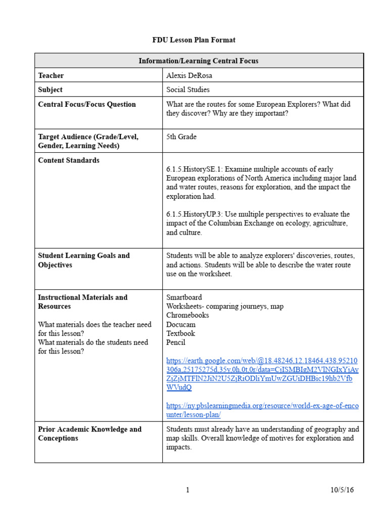 Educ 6893 Lesson Plan 1 | PDF | Educational Assessment | Lesson Plan