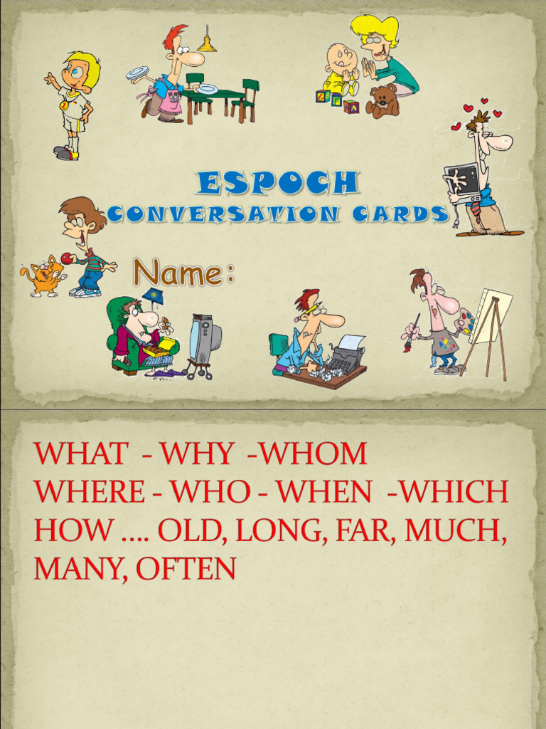 Conversation Cards Questions and Answers | PDF