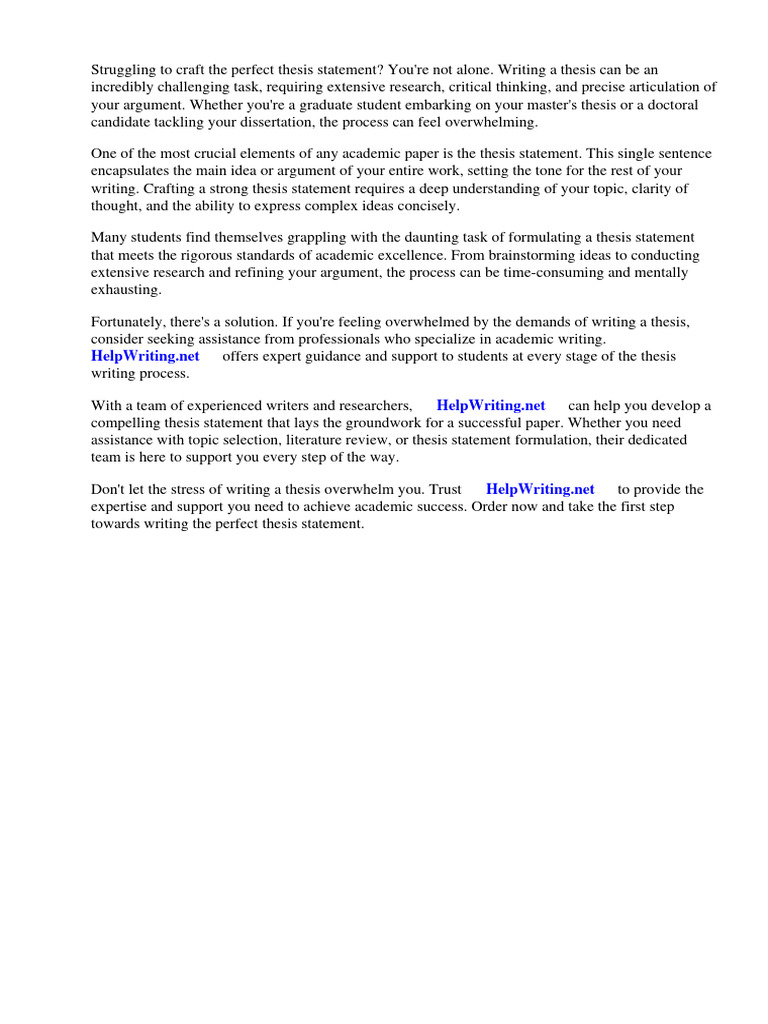 Writing Perfect Thesis Statement | PDF | Essays | Thesis