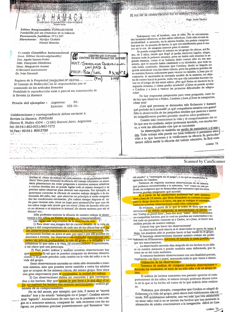 El Rol de La Observación en El Trabajo Educativo - Tardos Anna | PDF