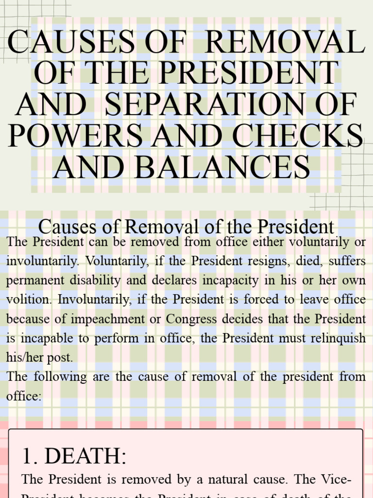 Causes of Removal of The President | PDF | Impeachment | American ...