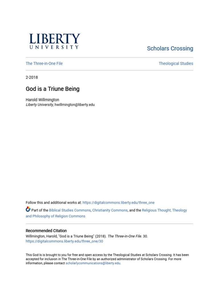 God Is A Triune Being | Download Free PDF | God The Father | Trinity