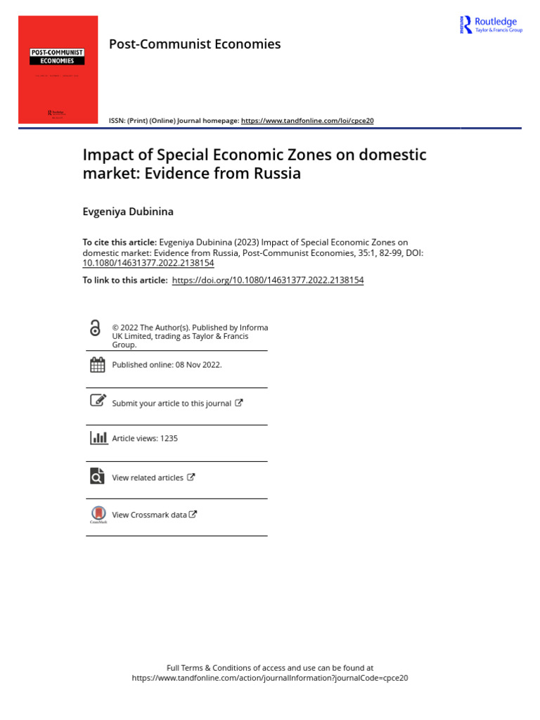 Impact of Special Economic Zones On Domestic Market Evidence From ...