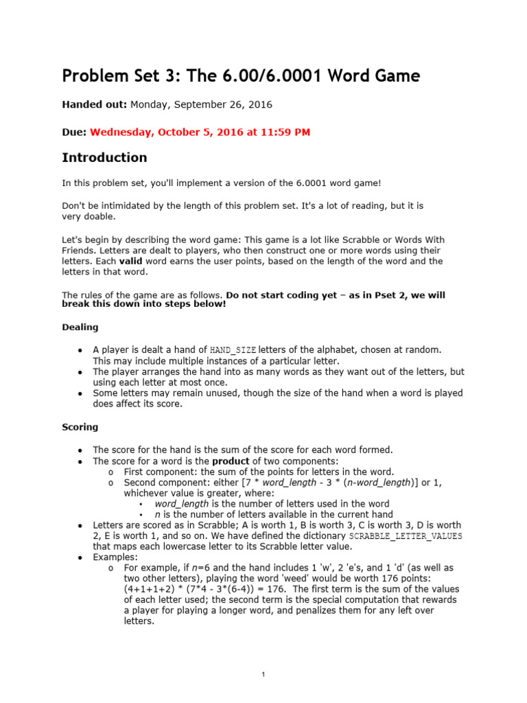 MIT6 0001F16 ProblemSet3 | PDF | Function (Mathematics) | String (Computer Science)