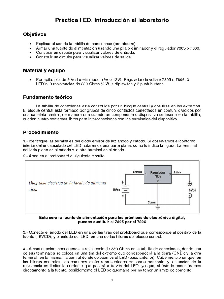 Prácticas Electrónica Digital 1.1 | PDF