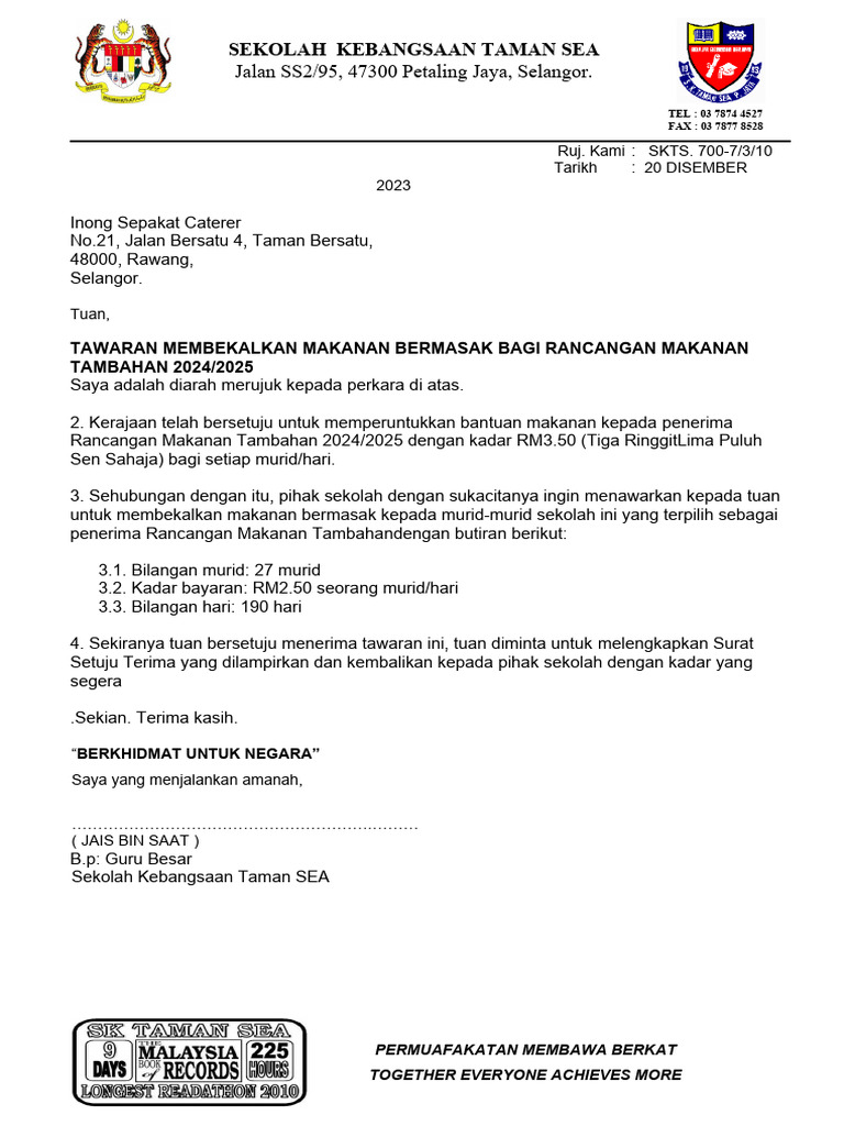 Surat TAWARAN RMT 3022 NEW | PDF