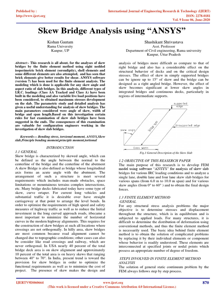 IJERT Skew Bridge Analysis Using ANSYS | PDF