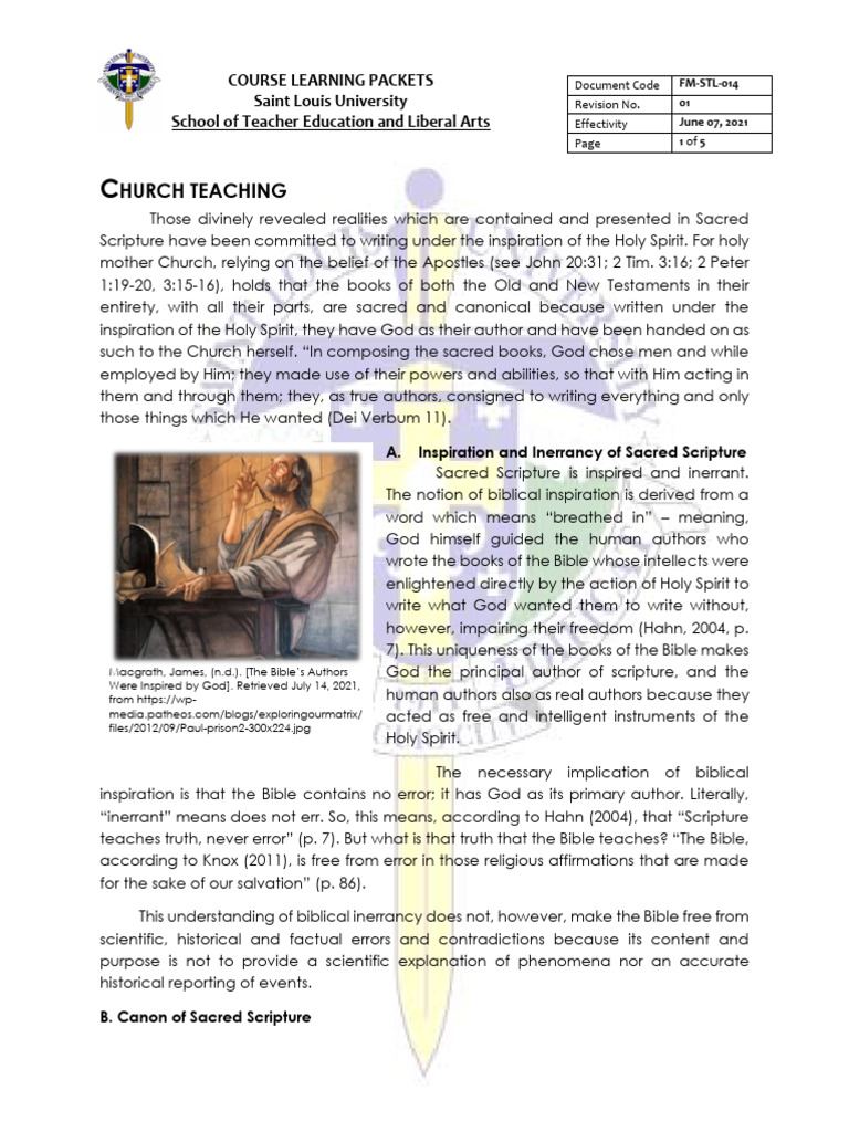 CFE 101_Module 1_Church Teaching | PDF