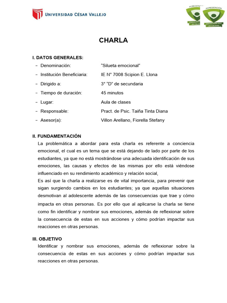 Charla Emociones | PDF
