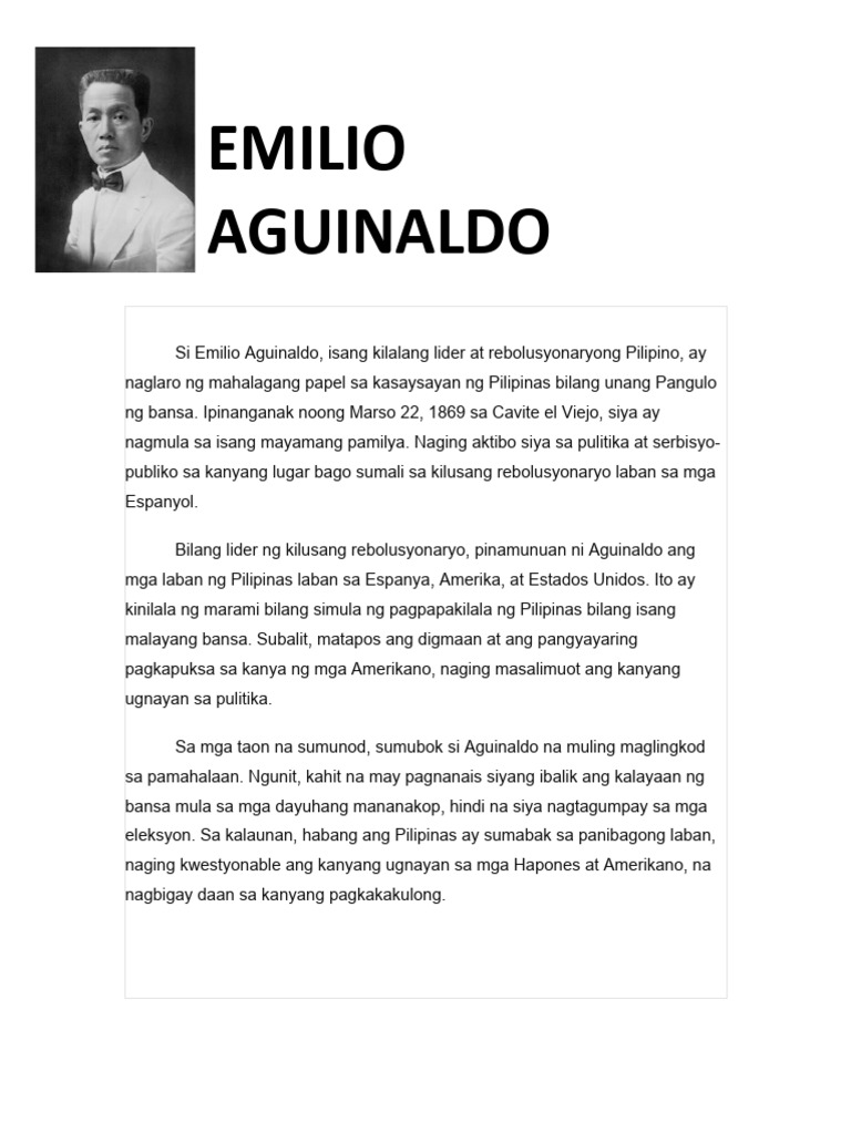 Emilio Aguinaldo | PDF