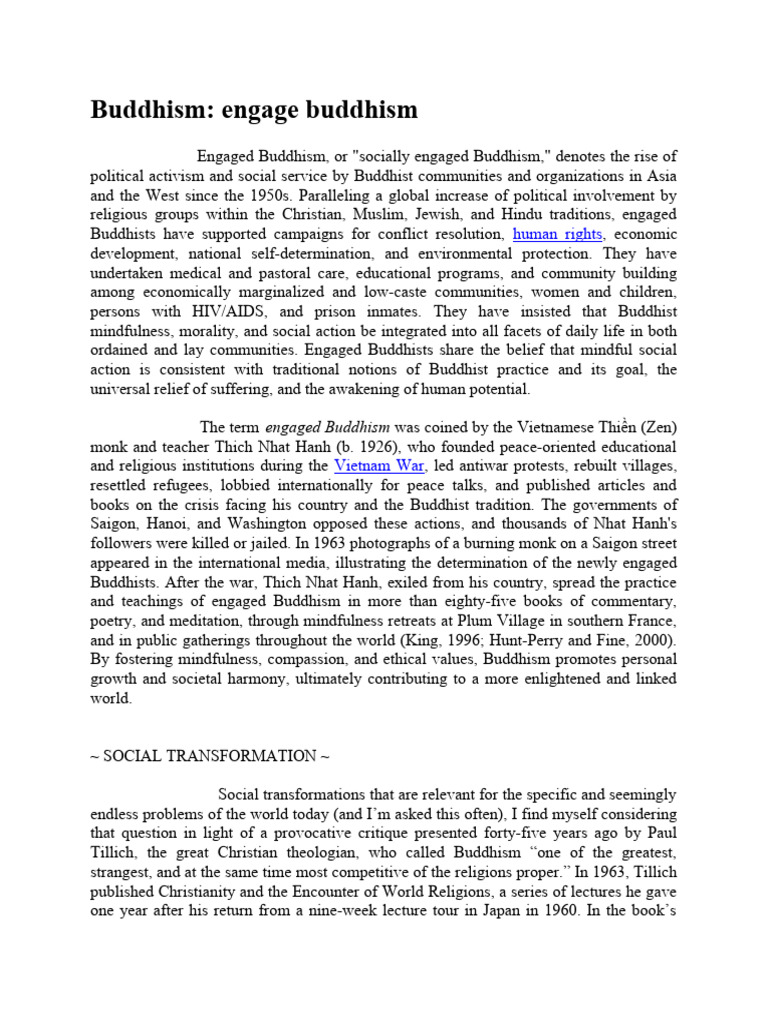 Position Paper Buddhism | PDF | Noble Eightfold Path | Thích Nhất Hạnh