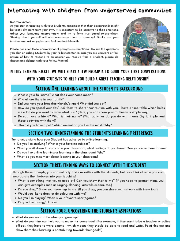 Volunteer Packet - Talking To Children | PDF