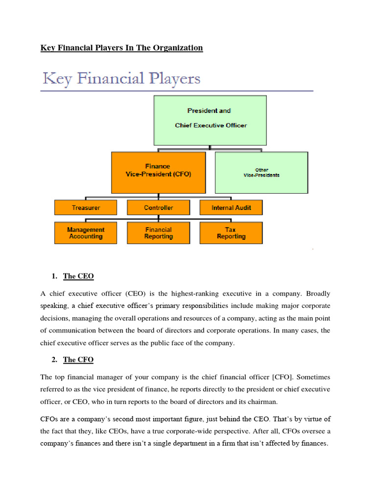 Key Financial Players in The Organization | PDF | Financial Accounting ...