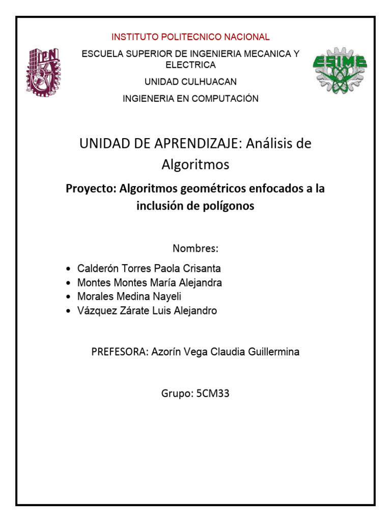 Proyecto Algoritmos | PDF | Geometría | Ciencias de la Computación
