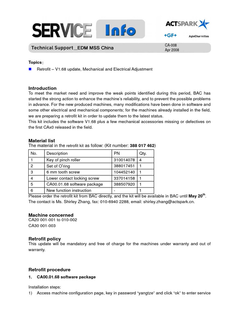 CA-008 Machine Retrofit | PDF