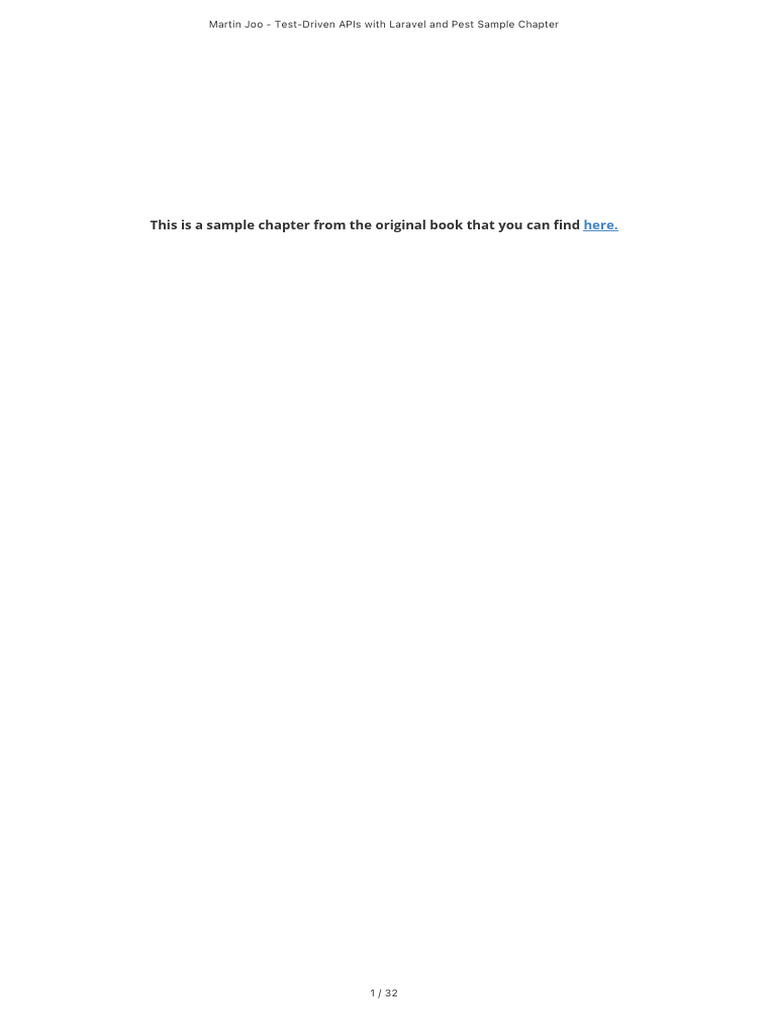 Test-Driven APIs with Laravel and Pest Sample Chapter | PDF | Test ... Test-Driven APIs with Laravel and Pest Sample Chapter | PDF | Test ...