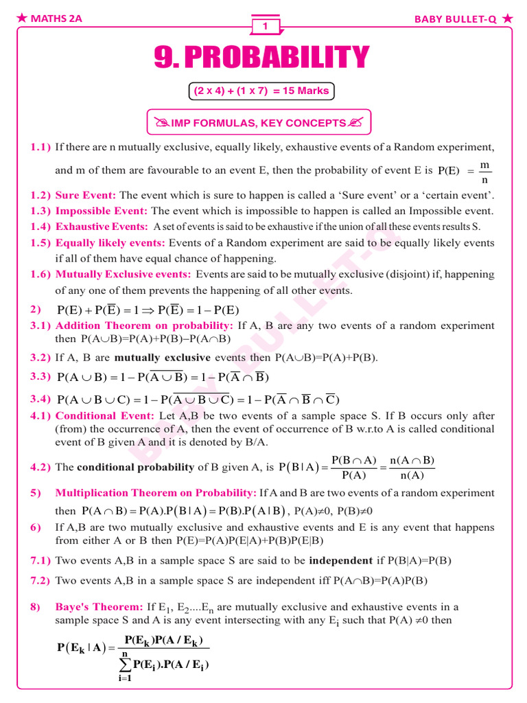9 Probability | PDF | Probability | Mathematical Concepts